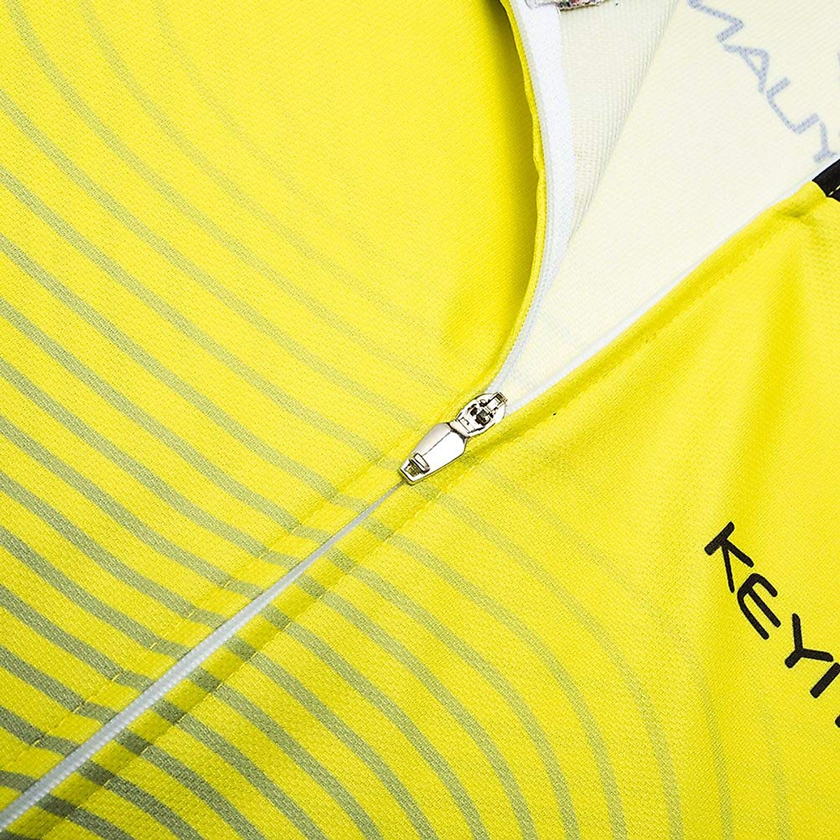 Uriah Men's Cycling Jersey Short Sleeve Reflective with Rear Pockets Ripple Yellow Size L
