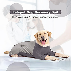 Lelepet Dog Recovery Suit for Dogs,Dog Surgical Recovery Suit Female Male,Dog Surgery Suit after Spayed & Neuter Dog Cone Alternative Prevent Licking Breathable Dog Onesie for Surgery Abdominal Wounds