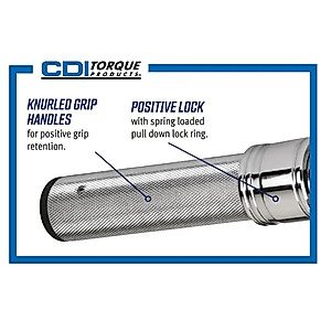 CDI 2503MFRMH Dual Scale Micrometer Adjustable Click Style Torque Wrench with Metal Handle - 1/2-Inch Drive - 30 to 250 ft. lbs. Torque Range