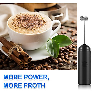 YIMICE Milk Frother for Coffee, Handheld Foam Maker for Lattes, Cappuccino, Frappe, Black