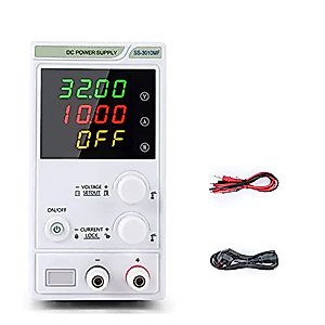 DC Power Supply, Laboratory DC Power Supply Unit Adjustable 4 Digit Mini Lab Bench Power Supply Source Memory Function Voltage Regulator,Electroplating DIY(ABF-3010MF)