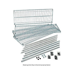 Economy Wire Shelving Starter Unit, 4 Tier, Zinc Chromate, 24"W, x 48"L, x 74"H