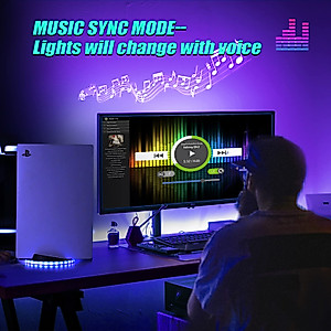 Nargos PS5 Base LED Light - PS5 Accessories RGB Vertical Stand Light with 7 Colors for Playstation 5 Digital & Disc Edition Console