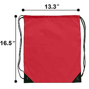 Grneric Drawstring Bags 28 Pcs String Backpack Bulk Cinch Bag Sackpack for Men Women Gym(Red)