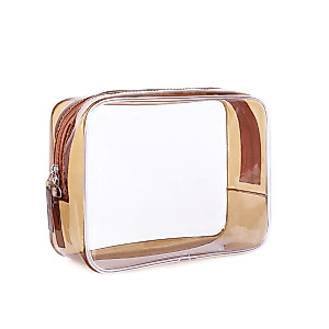 SOMIER 4 Size/Pack PVC Waterproof Clear Toiletry Bag, Portable Travel Cosmetic Makeup Bag, TSA Approved Zippered Carry on Pouch Organizer for Vacation Bathroom