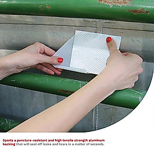 XFasten Super Waterproof Aluminum Butyl Tape, 4-Inch x 16-Foot, Aluminum Foil Tape with Butyl Rubber Adhesive for Window and Metal Roof Flashing, Patching and Gutter Leak Repair