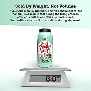 Anti Monkey Butt Baby Powder with Calamine, Prevents Diaper Rash and Absorbs Moisture, Talc Free, 6 Ounces