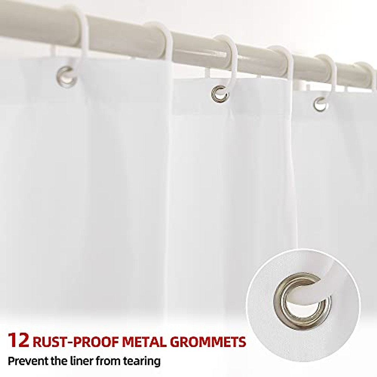 YI & ZE Ombre Pink Shower Curtain Sets for Bathroom Accessories Fabric Polyester Waterproof Modern Shower Curtain Liner with 12 Hooks W72xL72