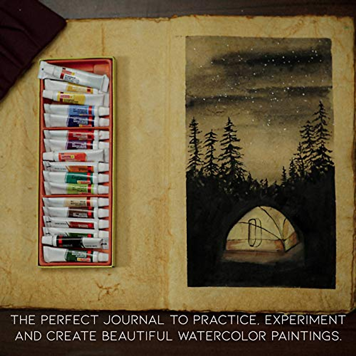 Vintage Leather Journal - Antique Handmade Deckle Edge Vintage Paper Leather Bound Journal - Book of Shadows Journal - Leather Sketchbook - Drawing Journal - Great Gift (Vintage Brown, 7.5"x5.5")