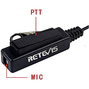 Retevis Acoustic Tube Walkie Talkie Earpiece with Mic, Compatible with Motorola CP100 CP100D CP185 CP200 CP200D GP300 GP2000 Mag ONE BRP40 A8 Walkie-Talkie, 2 Way Radio Headset with Big PTT(5 Pack)