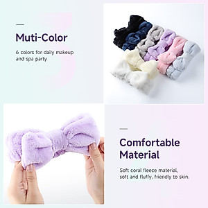 WSYUB Spa Headband, 8Pcs Makeup headband,Headband for Washing Face, Shower Skin Care Fluffy Spa Headband for Woman Girl Teens Slumber Party Supplies