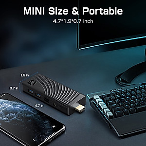 Mini PC Stick Celeron J4125 Windows 10 Pro, 4 Cores Intel Computer Stick 4K HDMI, Support Gigabit Ethernet/2.4G+5.0G WiFi/USB 3.0 Port/for Home Theater, School, Business Small Form Factor PC