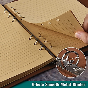 Leather Journal Notebook, Refillable Travelers Journals for Women Girls, Ruled Diary Writing Journal to Write in A5 (Blue）