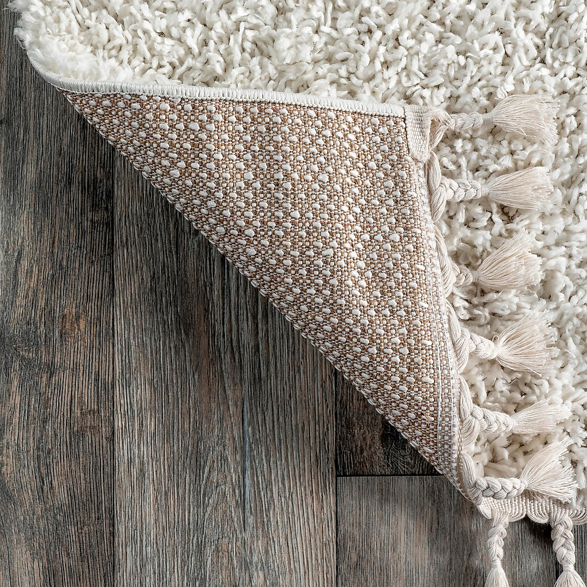 nuLOOM Neva Modern Tasseled Shag Area Rug, 3x5, Ivory