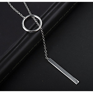 S.Leaf Choker Necklace for Women Gold Plated Necklace Bar Necklace for Women Sterling Silver Dainty Gold Necklace for Women(06_Lariat_Silver)