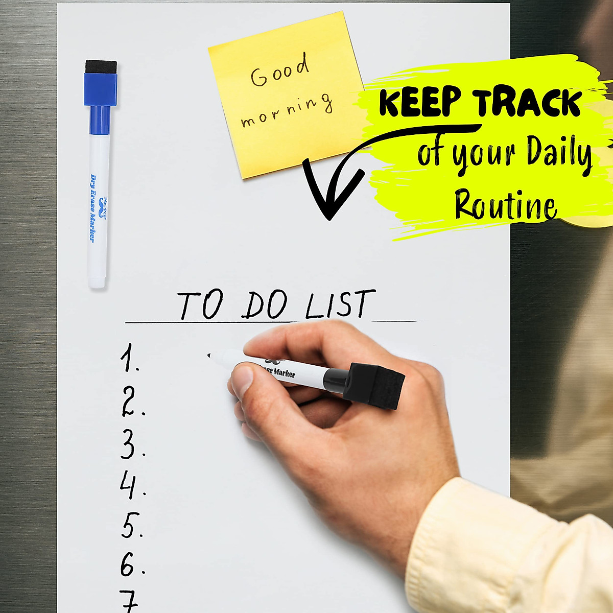 Mr. Pen- Magnetic Dry Erase Whiteboard, 12" x 8.3", Magnetic Dry Erase Board Sheet with 4 Dry Erase Markers, Magnetic Whiteboard for Fridge, Fridge Whiteboard, Dry Erase Board Magnetic