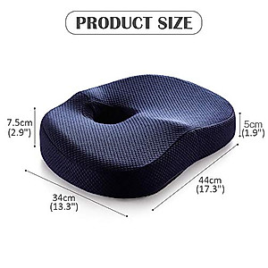 Office Chair Cushion for Butt,Comfort Memory Foam Seat Cushion,Ergonomic Chair Pad Pillow,Tailbone Pain Relief Cushion,Machine Washable Cover-Bamboo Charcoal Memory Foam