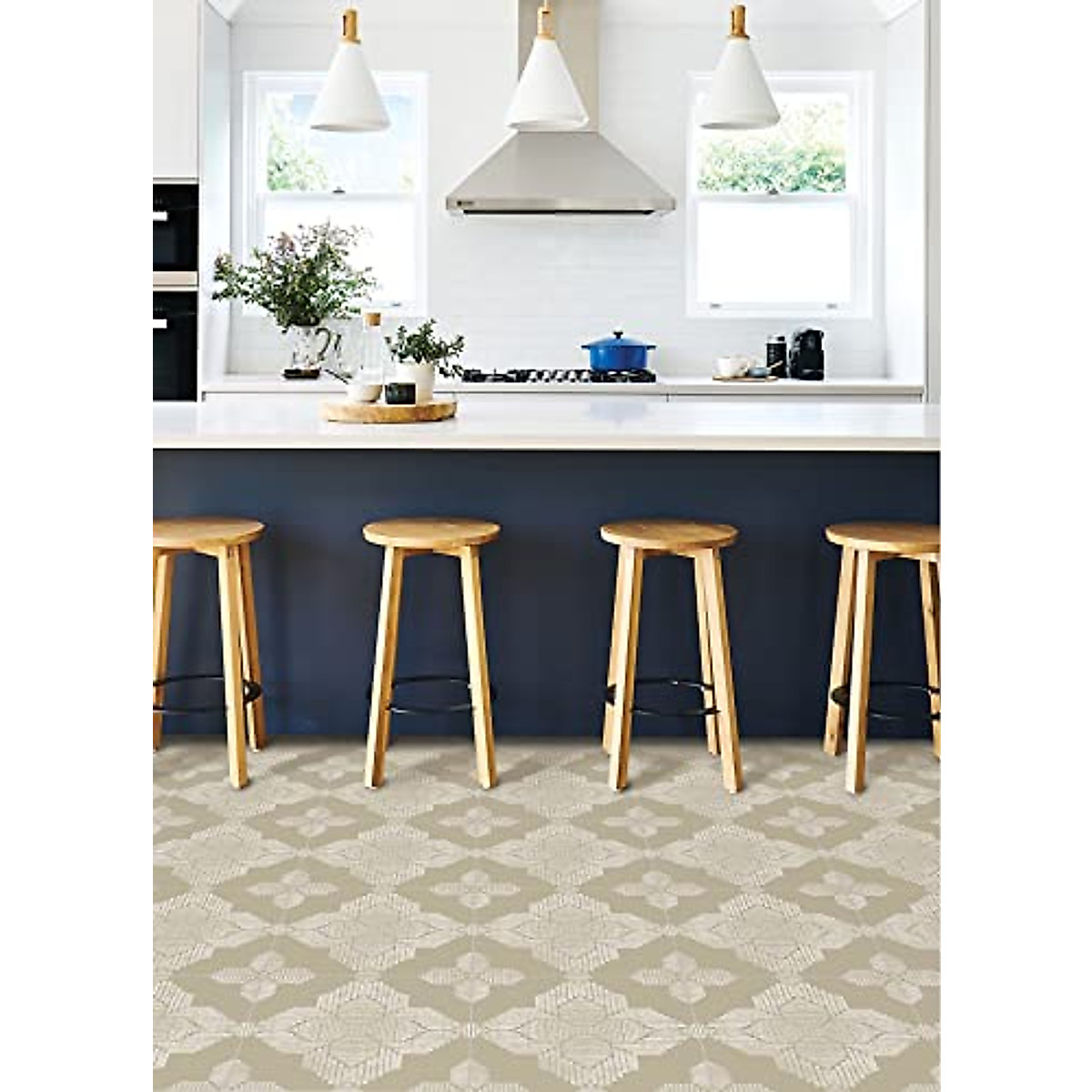 FloorPops Sullivan Peel & Stick Floor Tiles, Cream
