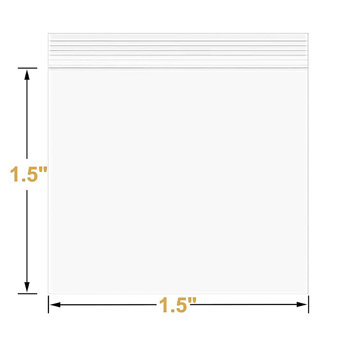 200 Pcs 1.5" x 1.5" Small Thick Heavy Duty Clear Reclosable Zip Poly Lock Bags Durable Seal Resealable Zipper Bags Jewelry Earrings Pill Zip Bag