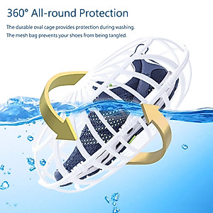 Shoes Washing Bag for Washing Machine, Child Shoes Washer Cage with Mesh Bags, Shoe Cleaning Laundry Mesh Protector Bag for Children's Shoe (Size 6.5 for child)