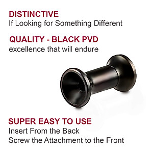 bodyjewellery 10G 10 Gauge Black PVD Coated Steel Double Flare Internally Threaded Tunnel Plug AFCG Ear Stretching Stretcher Piercing 2Pcs