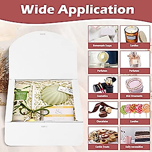 BoShahai 10 PCS Gift Boxes with Lids, 10.6x7.8x3.1 Inch Kraft Paper Gift Box, White Gift Boxes with Ribbon, Bridesmaid Proposal Box for Wedding, Packaging, Present, Birthday, Cupcake Boxes