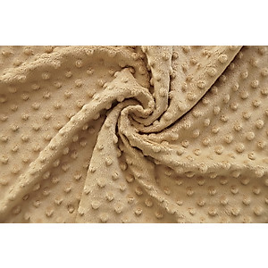 Camel Brown Minky Bubble Dimple Dot Plush Fur Fabric Polyester 58-60"