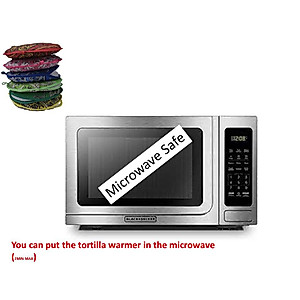 Tortilla Warmer Microwave Safe / Microwaveable Container Round 8in With Bandana-like desing, two layers, this container will keep your tortillas warm/ Mexican Tortillas Warmer