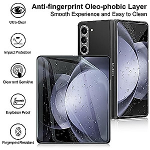 Qoosea [2+2+2 Pack for Samsung Galaxy Z Fold 5 Screen Protector Soft Full Cover Full Inner & Back Screen High Definition Anti Scratch Bubble Free Screen Protector for Galaxy Z Fold 5