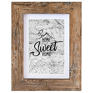 Califortree Rustic Brown 5x7 Picture Frame - Display Photos 4x6 with Mat or 5x7 Without Mat - HD Glass Inside, Horizontal and Vertical Display Frames for Wall and Tabletop - 1 Pack
