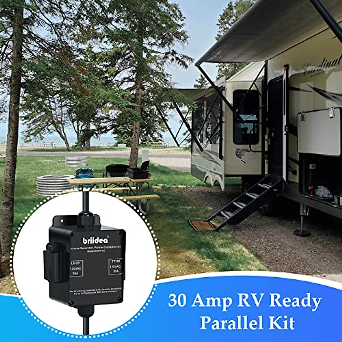 Briidea 30-AMP 3600-Watt Generator Parallel Kit for Inverter Generators, Compatible with WEN Generators, RV Ready