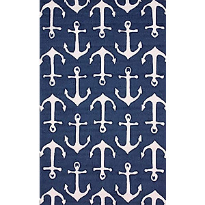nuLOOM Despina Hand Hooked Indoor/Outdoor Accent Rug, 2' x 4', Navy