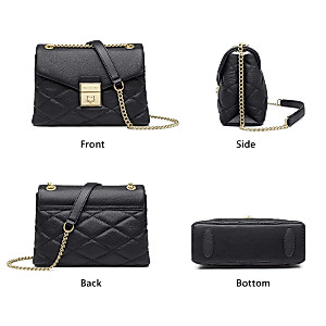 Leather Crossbody Bags for Women, Ladies Top-handle Bags with Shoulder Strap (black)