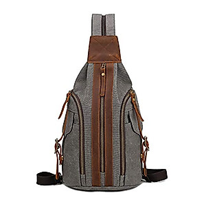 peacechaos Sling Bag - Crossbody backpack Shoulder Casual Daypack Rucksack for Outdoor Cycling Hiking Travel (Grey)