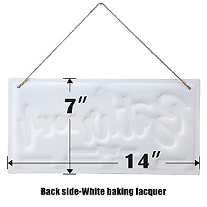 Bathroom Signs Decor For Farmhouse Wall.Black White Metal Bath Sign,14" X 7". Bath Wall Art, Bathroom Rustic Signs.Letreros Para Baños,Cuadros Para Baños Rusticos. (Black)