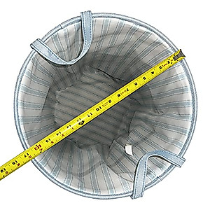 Rae Dunn Foldable Design Laundry Basket (Wash. Dry. Fold./Light Blue)