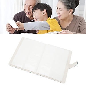 Mini Photo Album, Large Capacity PU Leather PVC Picture Album Full Protection Lock Buckle Design 128 Pockets 4x32 For Storage