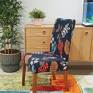 SPRINGRICO Chair Covers for Dining Room Set of 2, Stretch Dining Chair Cover, Washable Spandex Kitchen Parsons Chair Slipcovers, Removable Seat Protector for Home or Party (2 Pack, Garden Wind)