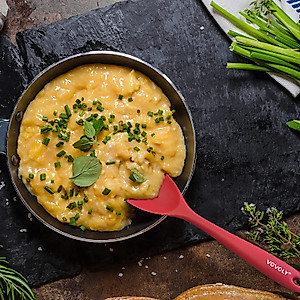 Upgrade Silicone Spatula Spoon Set,VOVOLY Heat Resistant Rubber Spoonula, Seamless Non-Stick Flexible Scrapers for Baking Mixing Tool,3 Pack,