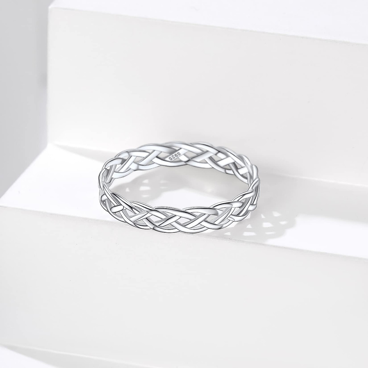 Skin-Friendly Knot Band Ring Sterling Silver Eye-catching Wedding Jewelry for Female with Gift Packaging