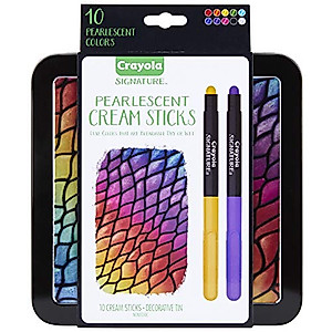 Crayola Pearlescent Cream Sticks & Case, Oil Pastel Alternative, Gift Set, 10 Count