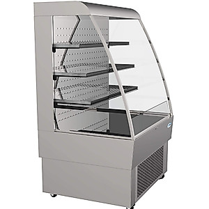 KoolMore - CDA-13C Open Air Merchandiser Grab and Go Refrigerator with LED Lighting and Night Curtain - 13.4 cu.ft