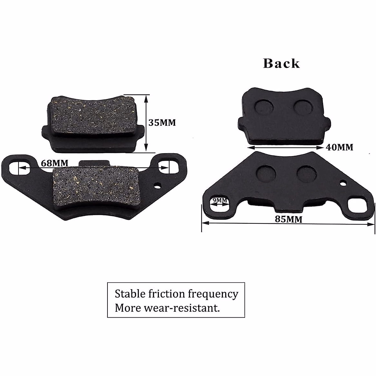 PRO BAT Rear Hydraulic Brake Assembly Caliper Master Cylinder Kit + Disc Brake Rotor + Brake Pad for Go Kart Golf Cart ATV Buggy Coolster Taotao 50cc 150cc 200cc 250cc (Black)