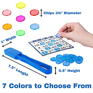 MR CHIPS Made in USA Magnetic Wand with 100 Bingo Plus Extra Blue Chips