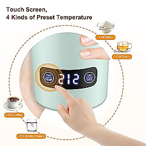 EVATEK Travel Electric Kettle, Temp Control & Boil Dry Protection, 304 Stainless Steel Mini Tea Kettle, Auto Shut-Off, Portable & BPA Free, 350ml Small Portable Kettle for Travel & Gifts