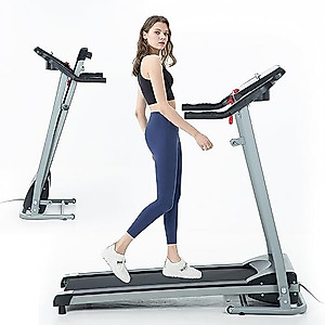 Home Foldable Treadmill with Incline, Folding Treadmill for Home Workout, Electric Walking Treadmill Machine 15 Preset or Adjustable Programs 250 LB Capacity MP3 (Black 1)