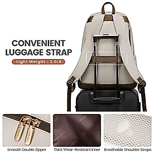 LOVEVOOK Large Travel Laptop Backpack Women,17.3 Inch Water Resistant Travel Backpack,Work Computer Back Pack for Business Daypack,Khaki