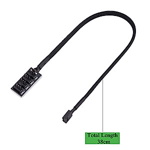 PWM Fan Hub, 4-Pin Computer CPU/Case Fan Power Multi Splitter Connector Cable Adapter for Computer Cooler Fans