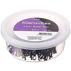 Kleravitex BLACK Jumbo 2.75" Bobby Hair Pins - Black Tipped Flat Style Pins for Women - Perfect For Rollers - Hair Pins for Styling - Suitable for ALL Hair Types, 100 pieces Tub Made in USA