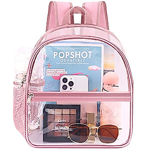 Mossio Clear Bags for Women, Clear Mini Backpack Stadium Approved with Wider Shoulder Straps Rose Gold